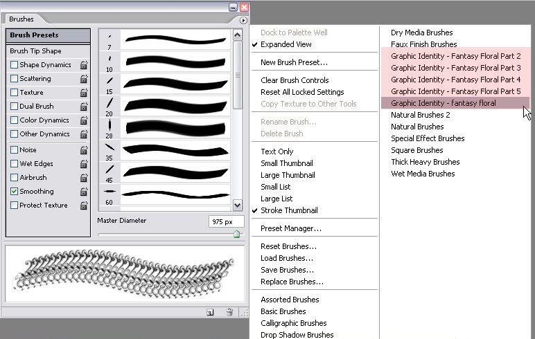 Graphic Identity: Tidying up Your Photoshop Brush Set in Menus Customization